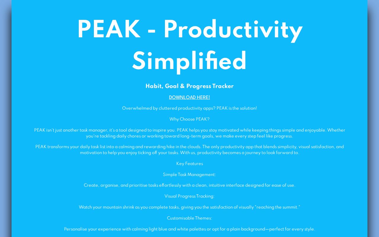 PEAK - Productivity Simplified